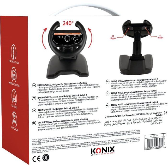 Volant Racing Wheel - Manette Joy-Con Nintendo Switch 2 - Konix ...