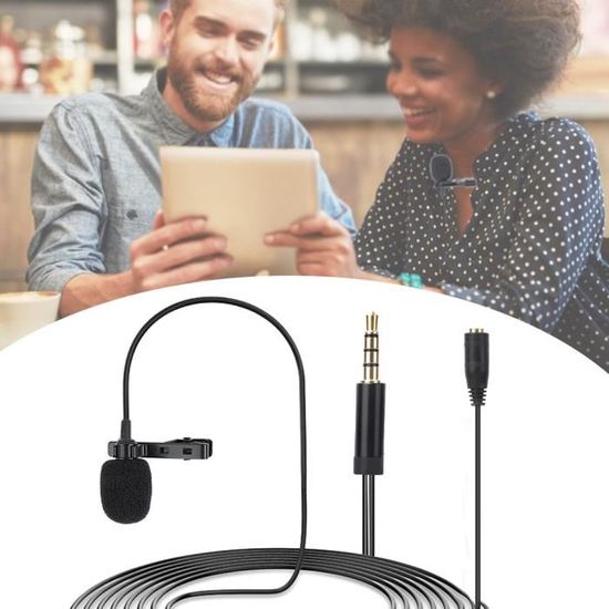 Microphone Lavalier - FDIT - Modèle Omnidirectionnel - 3,5mm - Noir - 1 ...