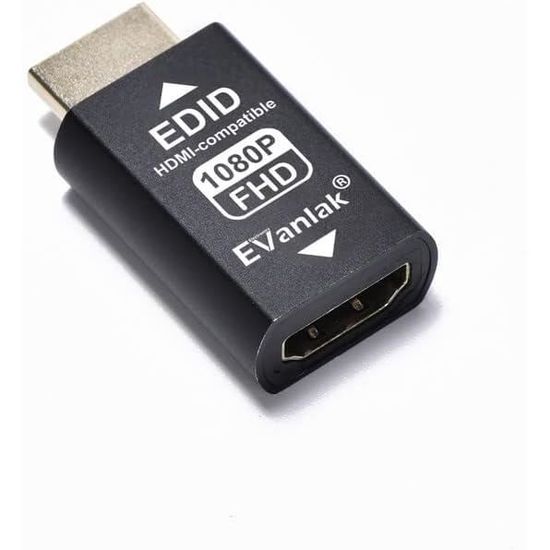 Adaptateur HDMI EDID EVanlak Dummy Plug Headless Ghost Display Emulator Premium Aluminum PCFit ...