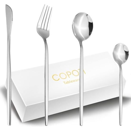 Set Couverts Mat De Table 6 Personnes, 24 Pièces En Acier Inoxydable ...