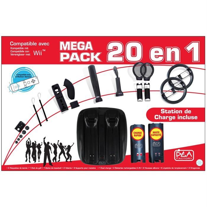 MEGA PACK 20 EN 1 NOIR / Accessoire console Wii - Cdiscount Informatique