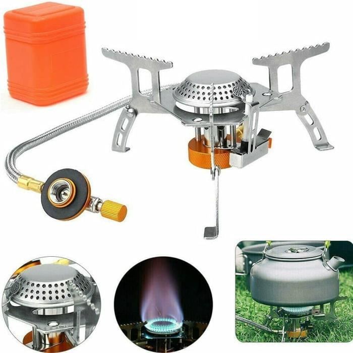 Mini réchaud à gaz portable avec étui de transport pour la pêche, le ...
