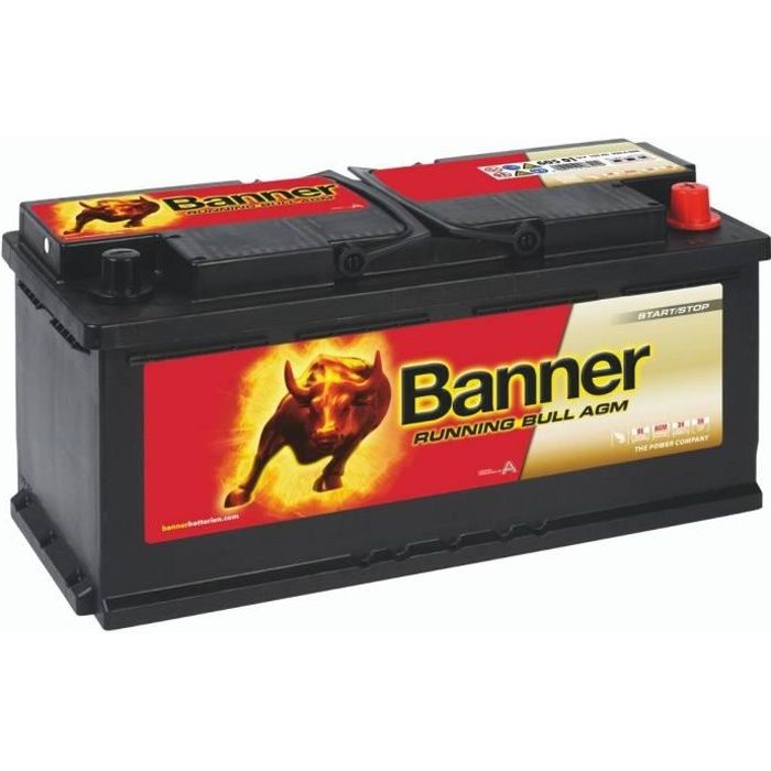 Banner 60501 Running Bull AGM 105Ah Batteries voiture - Cdiscount Auto