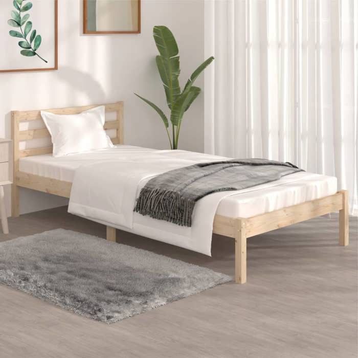 CLOUD*NEW Cadre de lit Bois de pin massif - 90x190 cm - 1 Place ...