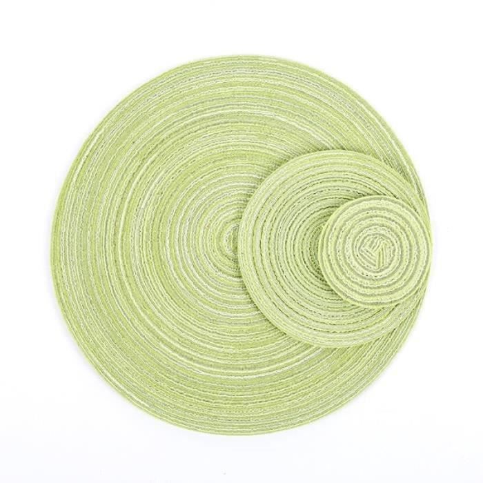 SET DE TABLE SET DE TABLE04-Diameter 30 cm-ROUND--Napperon en coton ...