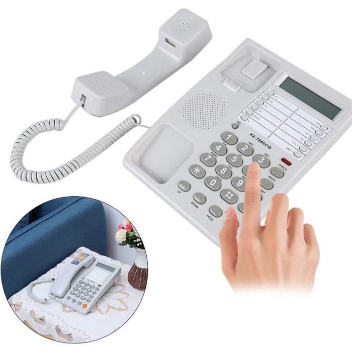 Téléphone Filaire , système DTMF-FSK à Double système d'affichage de l'appelant, téléphone Fixe ...