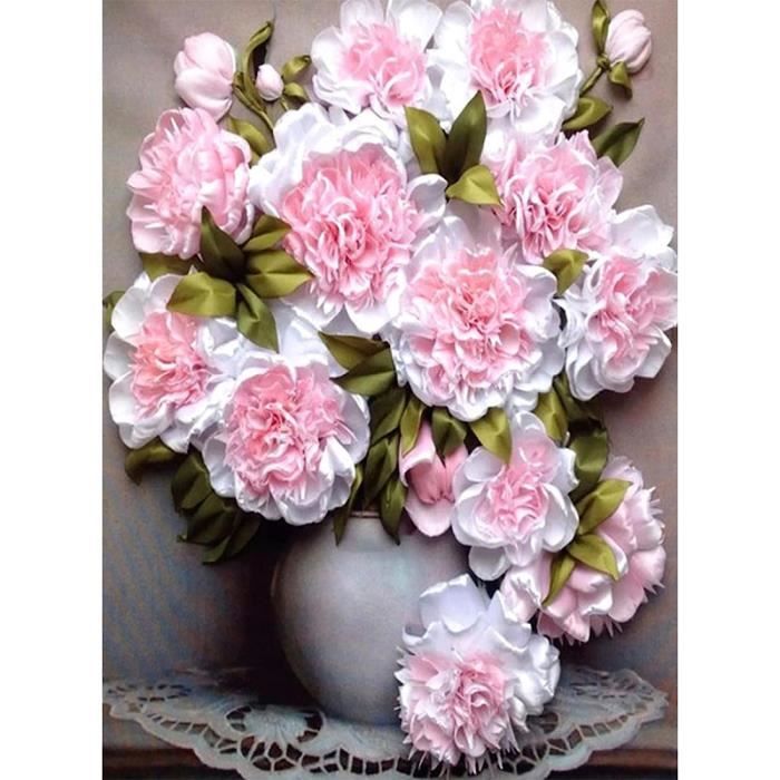 Diamond Painting Strass Complet Fleur Rose Broderie Diamant Kit Paysage ...