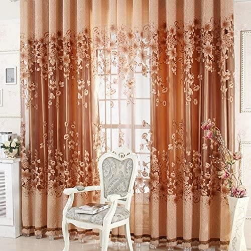 Rideaux de Luxe de Jacquard de Luxe Tulle Voil (Café) 434 - Cdiscount ...