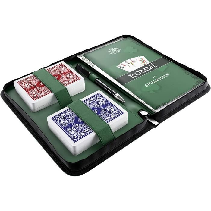 Bullets Playing Cards Romme Coffret en cuir synthetique avec cartes a ...