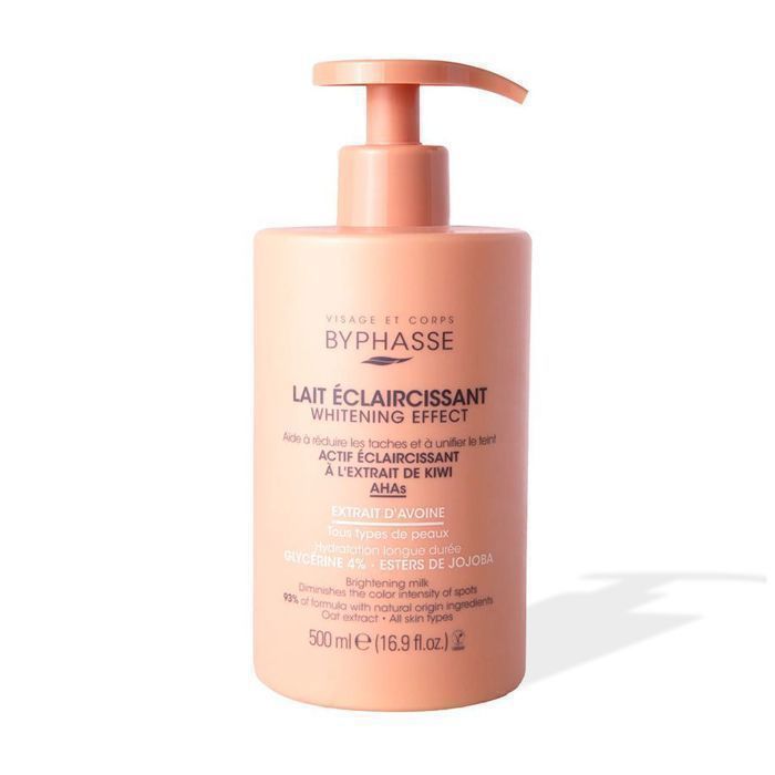 Lait éclaircissant De Teint Byphasse 500ml 90 Ingrédients Naturels Hydratation Longue