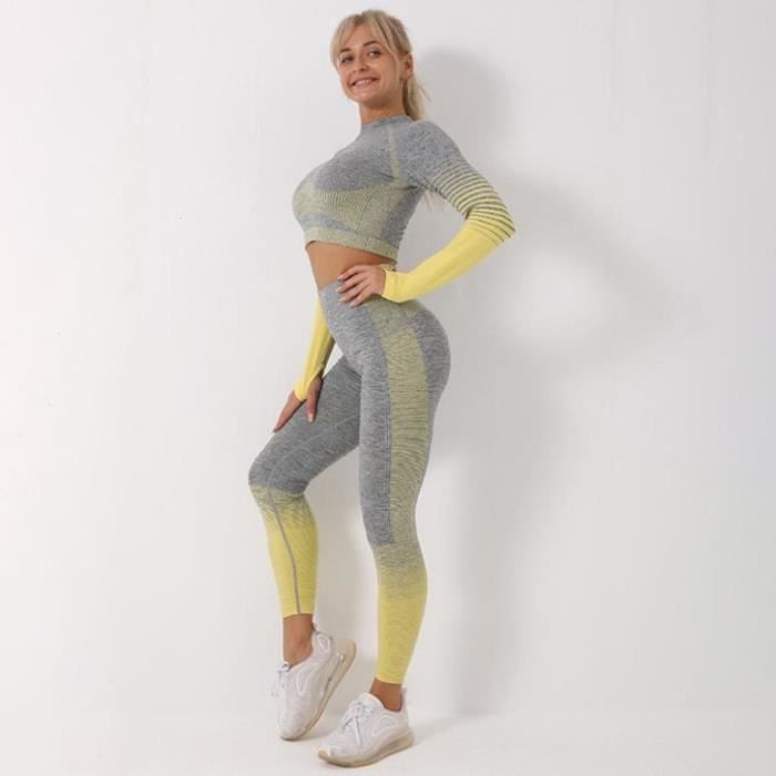ENSEMBLE DE VETEMENTS DE SPORT Femme - Mode Combinaison de yoga de ...