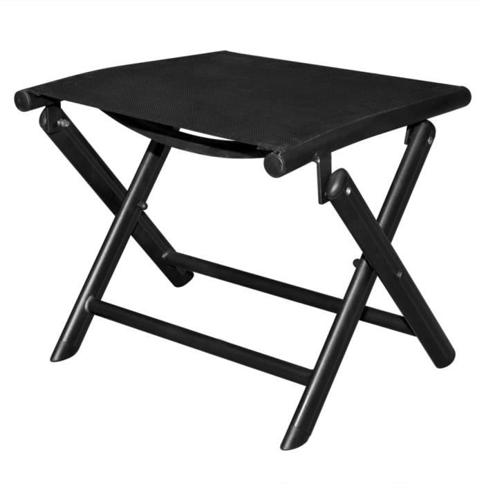 Repose-pied pliable en aluminium et textilène noir - SALALIS - SP030247 ...