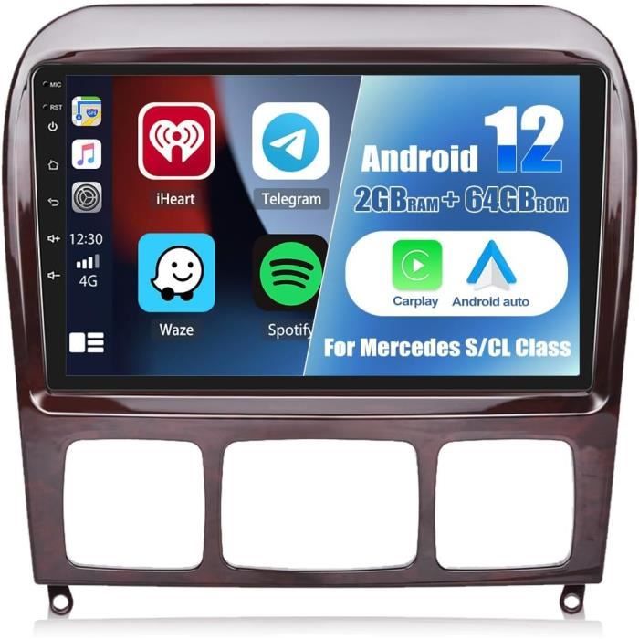 2+64G Android 12 Autoradio Pour W220 S280 S320 S350 S400 S430 S500 S600 ...