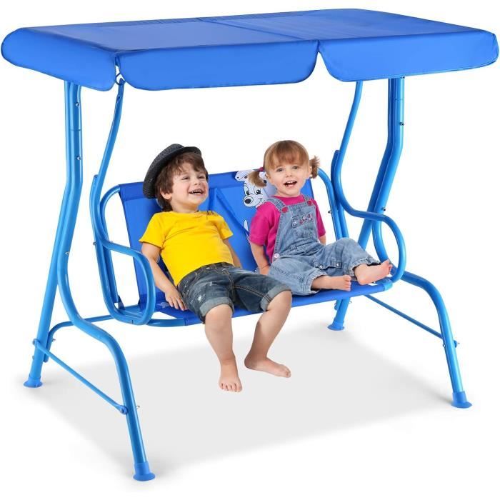 GOPLUS Balancelle de Jardin pour Enfant Extérieure Charge 80 KG avec 2 ...