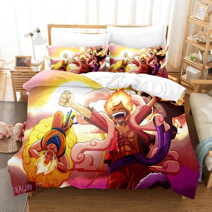 Animé Chopper Zoro Sanji 3 pièces One Piece Luffy Parure de lit ...