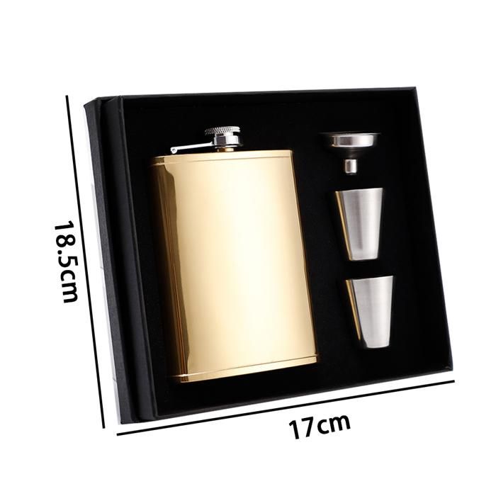 Coffret cadeau flasque homme, flasque en inox avec étui en cuir noir ...