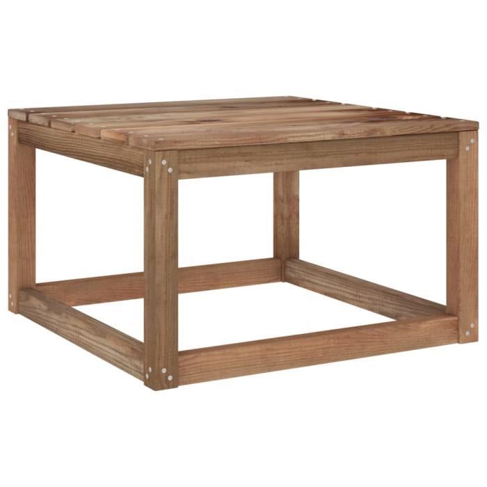 GEST Tables palette de jardin 2pcs 60x60x36,5cm Bois de pin imprégné 1 ...