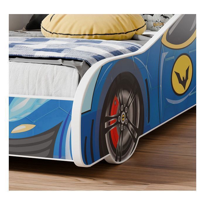 Lit enfant auto pour un garçon "Batcar" 160x80 cm avec sommier ...