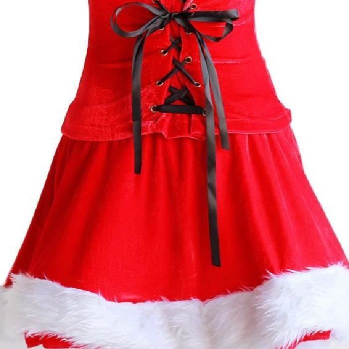 Déguisement Sexy Costume Mère Noël Homerovo Ensemble Robe Et