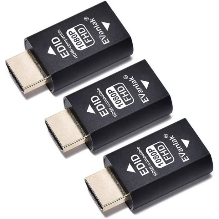 Adaptateur HDMI EDID EVanlak Dummy Plug Headless Ghost Display Emulator ...