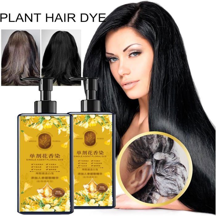 Shampooing Colorant Végétal Naturel et Longue Tenue - Pour Cheveux ...