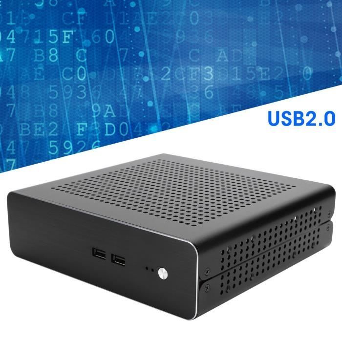 Duokon HTPC ITX G60S Châssis HTPC Boîtier Mini‑ITX d'Alimentation DC ...