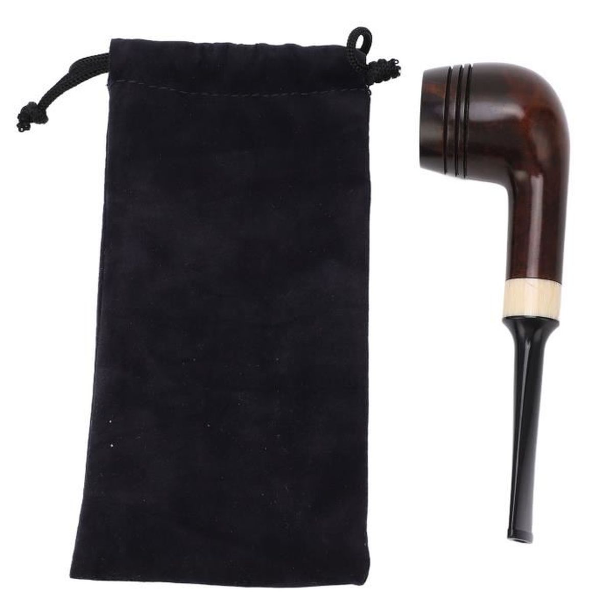 GOTOTOP Pipe à tabac Tuyau de tabac à tige droite Bruyere en bois à 3 ...