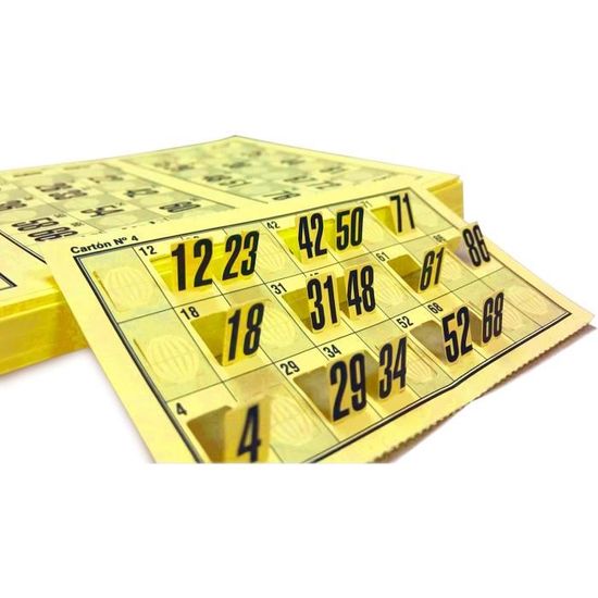 480 Cartons de numéros découpés pour Bingo Traditionnel à 90 Boules ...