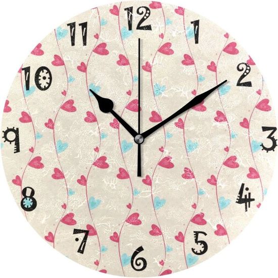 Coeurs D'Art Fleur Pendule Murale Décoratif Moderne Horloge De Mur ...