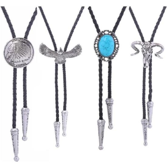 4 Pièces Bolo Cravate Pour Hommes Western Cowboy Style Cravate Avec ...