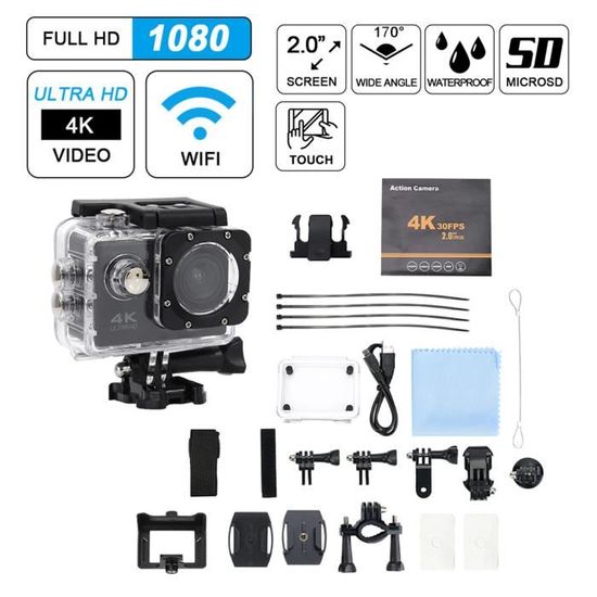 JIE Caméra de sport d'action F60 2'' écran 140 ° grand angle HD 4K 30FPS Wifi - Noir - Cdiscount ...