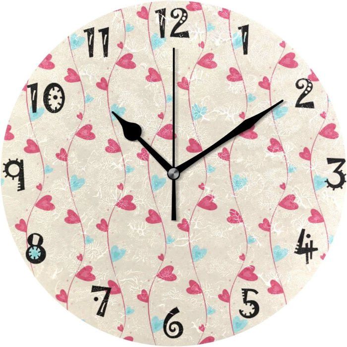 Coeurs D'Art Fleur Pendule Murale Décoratif Moderne Horloge De Mur ...