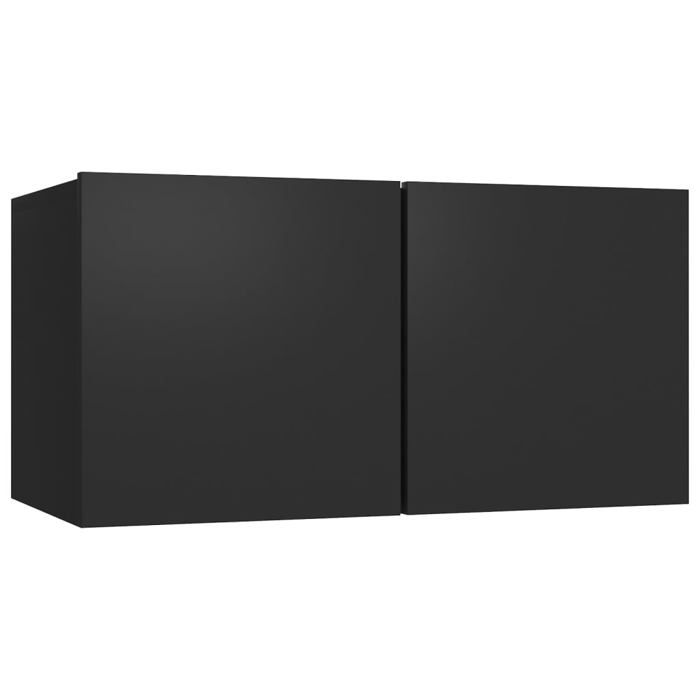 Meuble Banc TV - Compartiments - suspendu Noir 60x30x30cm armoire ...
