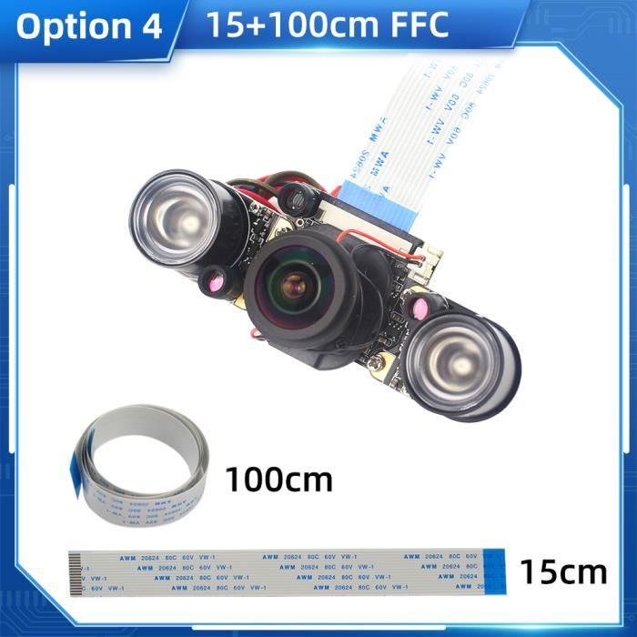 Option 4 - Caméra Ir-cut Raspberry Pi 4 Avec Vision Nocturne, Focale ...