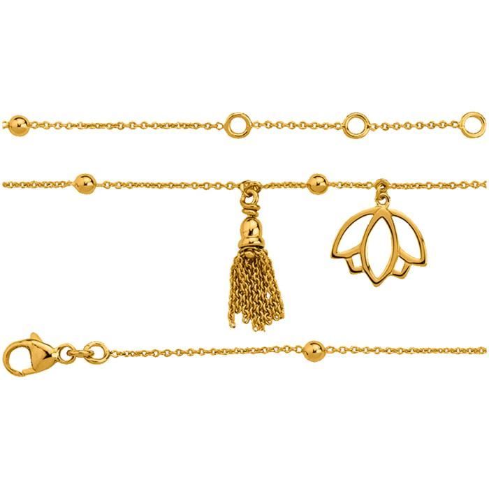 Bracelet Plaqué Or 'Fleur de Lotus' doré [Q1120] - Achat / Vente ...