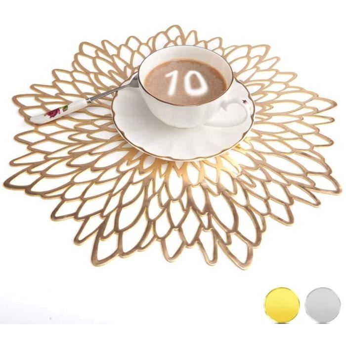 Doré Set De Table Rond, Vinyle Set De Table Or pour Mariage, Dîners ...