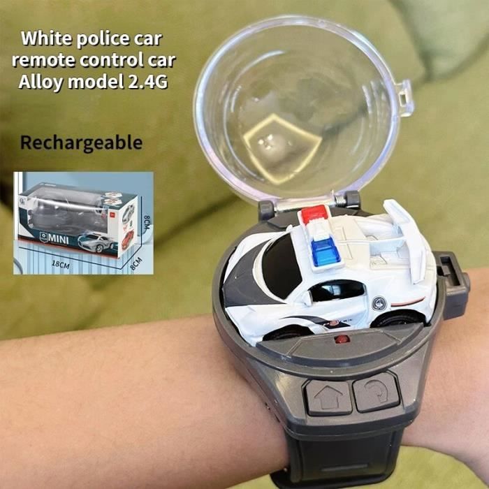 Voiture de police - Blanche - Mini montre en alliage avec télécommande, Voiture, Véhicule d ...