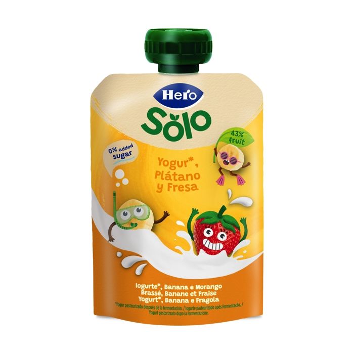 HERO - Sachet yaourt, banane et fraise solo 6m+ hero 100 g (Fraise ...