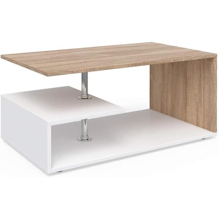Table Basse Guillermo, Blanc-Sonoma, 91 X 41 Cm[n2752] - Cdiscount Maison