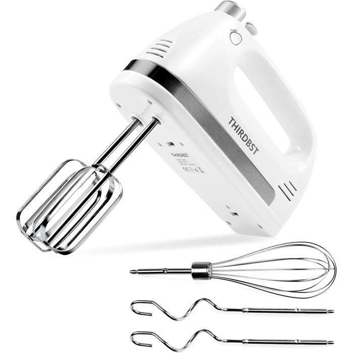 THIRDBST Batteur a main electrique 450 W avec 5 vitesses et bouton ...