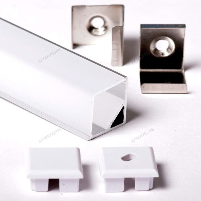 3m 3 mètres 1616F 16x16mm COIN PROFILÉ ALUMINIUM POUR RUBAN LED BARRE ...