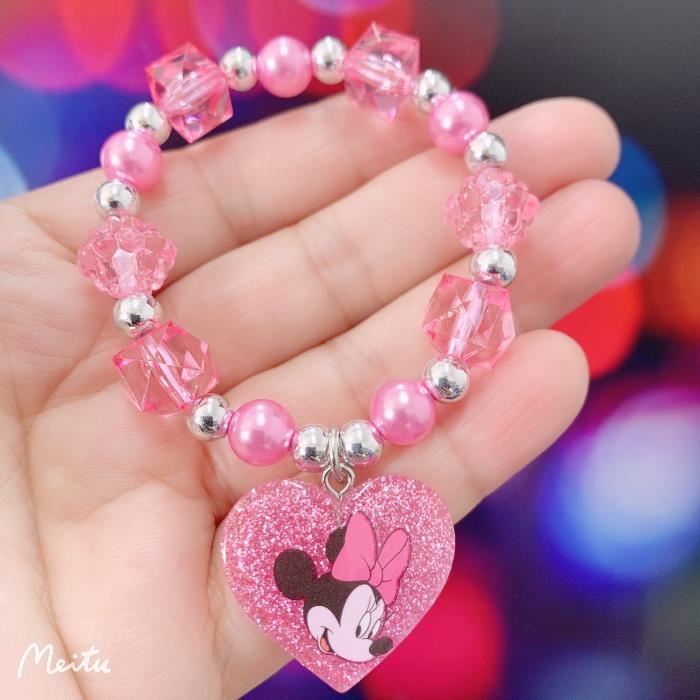 Bracelet en perles de dessin animé Disney Minnie Mickey Mouse pour ...