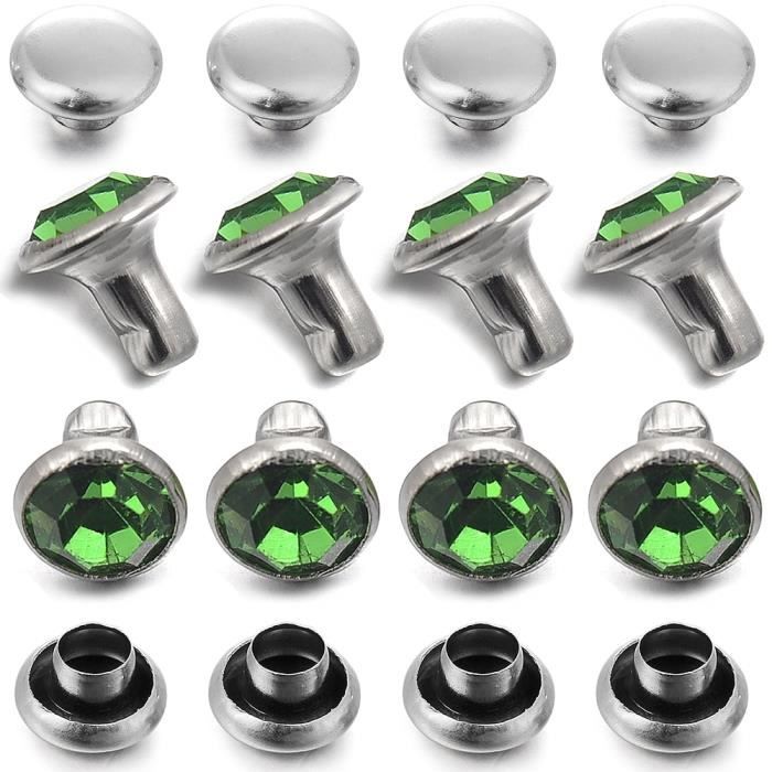 Rivets,Ensemble de 100 Rivets colorés, 4mm CZ cristal, strass de ...