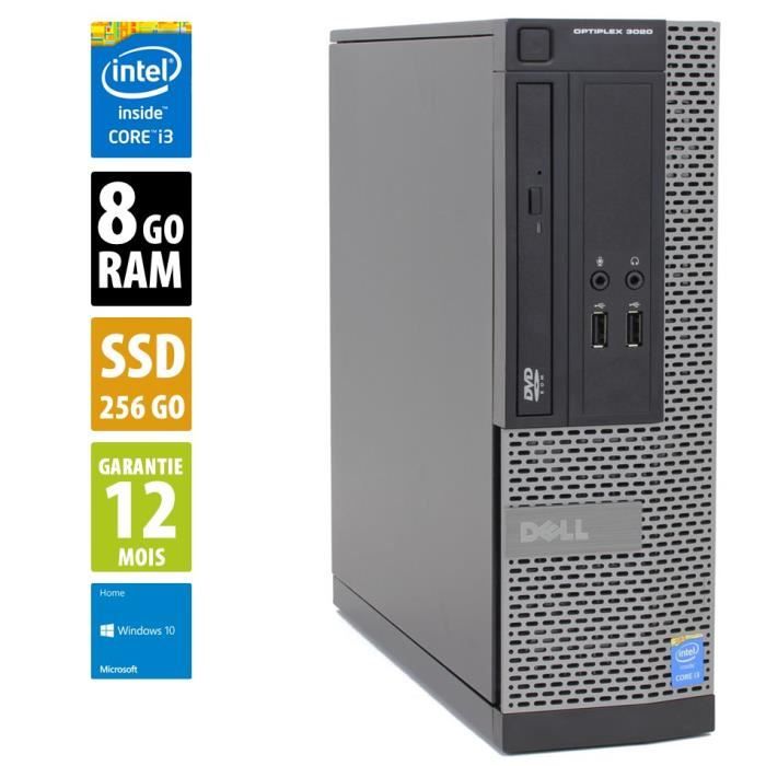 Dell Optiplex 3020 - Core i3-4150 - 8Go RAM - 256Go SSD - DVD-RW ...