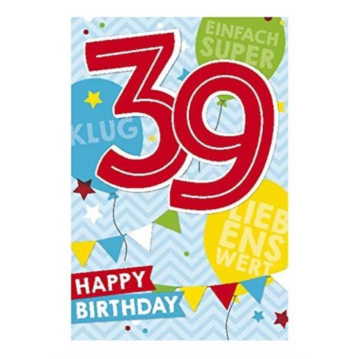 Depesche Carte d`anniversaire 39 Ans Multicolore - 5698.052 - Cdiscount ...