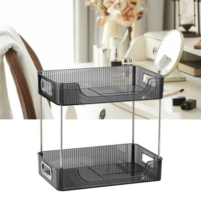 Organisateur de bureau - GOTOTOP - Rack de stockage à 2 niveaux - Gris ...