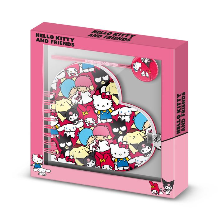 Pack de Journal Cœur + Stylo - Hello Kitty Friends - Multicolore ...