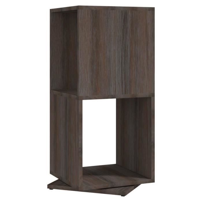 FASHTROOM Armoire rotative Gris/chêne Sonoma 34,5x34,5x75,5 cm ...