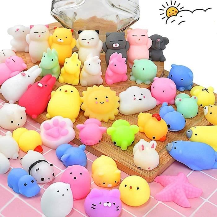 25 pcs Animal mignon Mochi Squeeze Toy, Jouets TPR, Kawaii Squishy ...