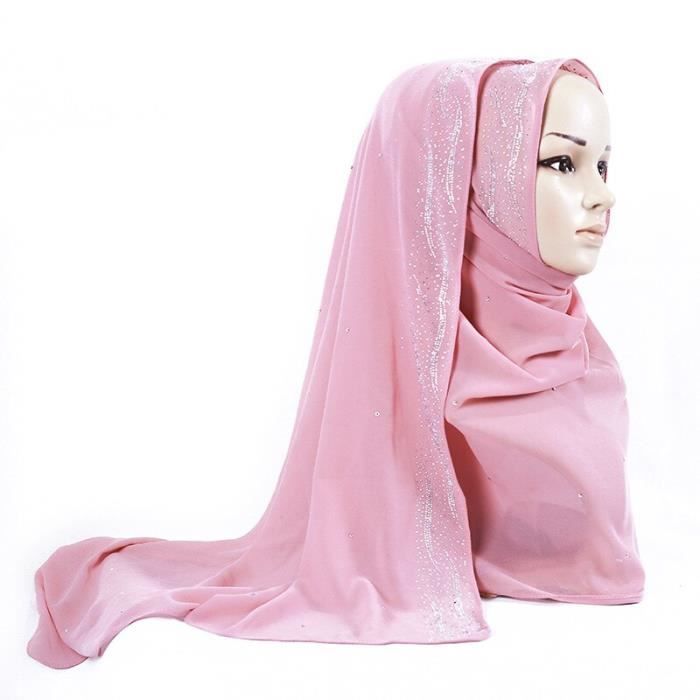 CRAZE Foulard musulman Hijab Perle Mousseline de Soie Foulard de Dame ...